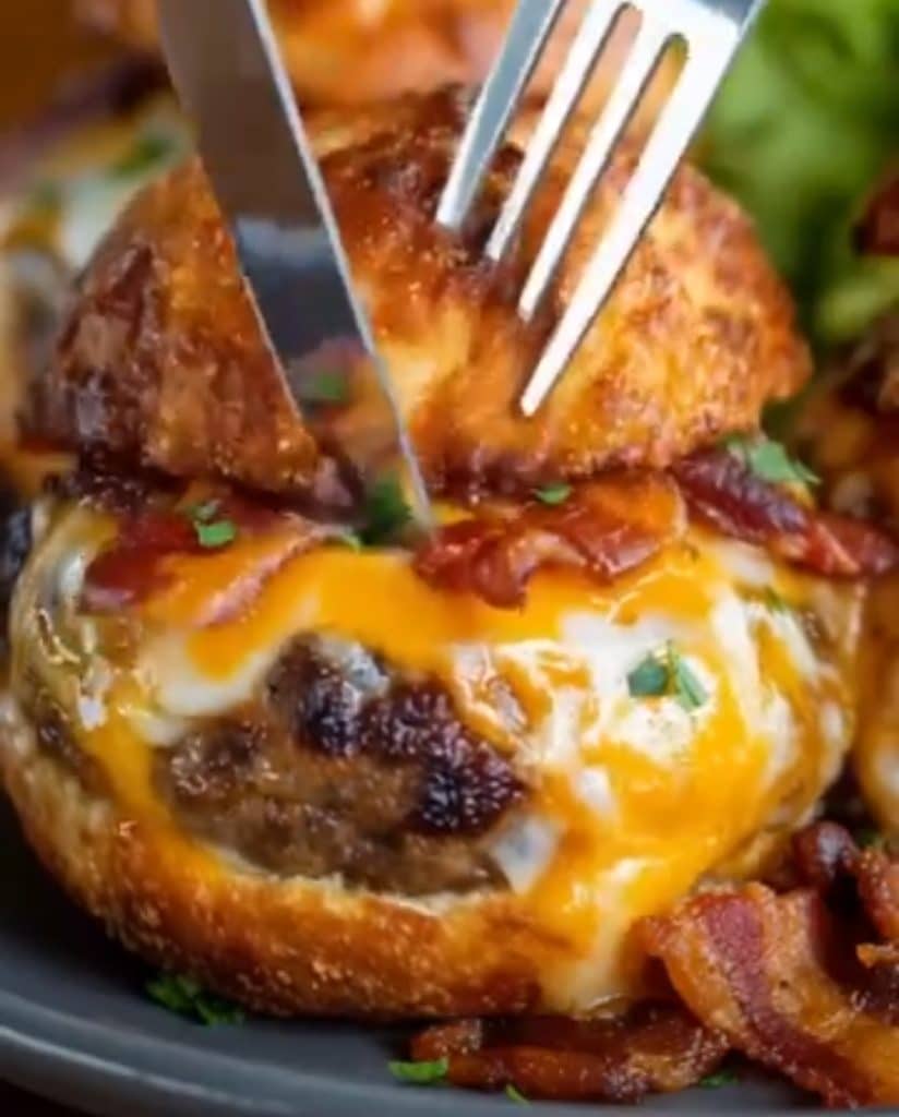Cheesy Bacon Burger Bombs – Garden Tricks