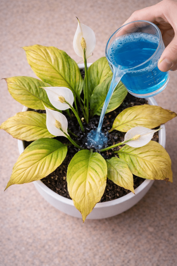 The Simple Liquid Fertilizer That Revives Yellow Peace Lilies Naturally ...